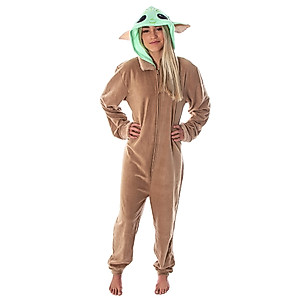 Star Wars Adult Unisex Baby Yoda The Child Costume One-Piece Union Suit Pajama Onesie For Men And Women (2X/3X)