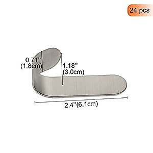 carinacoco Wall Hooks Adhesive 24 Pack Stainless Steel Hanging Hooks for Kitchenware Bath Robe Towel Jackets Bag
