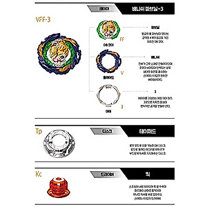 Battling Tops Burst B-185 Booster Vanish Fafnir .Tp .Kc-3 Tapered Kick-3 Left Spin DB Layer System