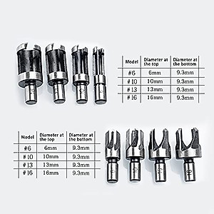 Loboo Idea 26 Pieces/Set Drilling Tools, Including 6 Countersink Drill Bits, 7 Three Pointed Drill Bit,1 L-Wrench, 8 Wood Plug Cutter, 4 Step Drill Bit Set (26 Pieces/Set, Gold and Silver)