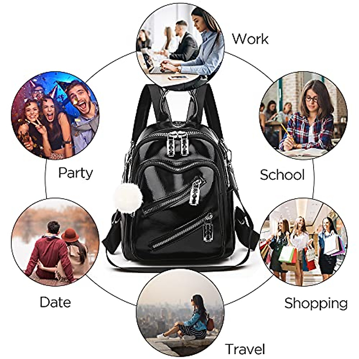 Women Backpack Purse Vegan Leather Mini Backpack Cute Convertible Small Shoulder Bag for Girls