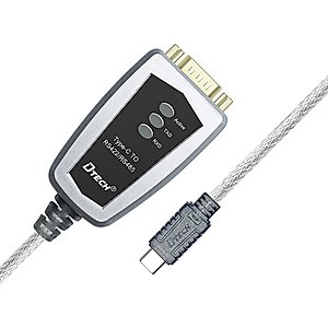 DTECH FTDI USB to RS485 Cable RS422 USB C to Serial Adapter with Breakout Board LED Indicators RS-485 RS-422 Cable Converter Supports Windows 11 10 8 7 XP Mac (3 Feet)