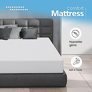 WYGMAV Queen Mattress 5 Inch Mattress Base Foam Bed Mattress Queen Size Bed Mattresses for Comfort and Pressure Relief with Washable and Removable Zipper Cover, Bed-in-a-Box, Medium Firm, White