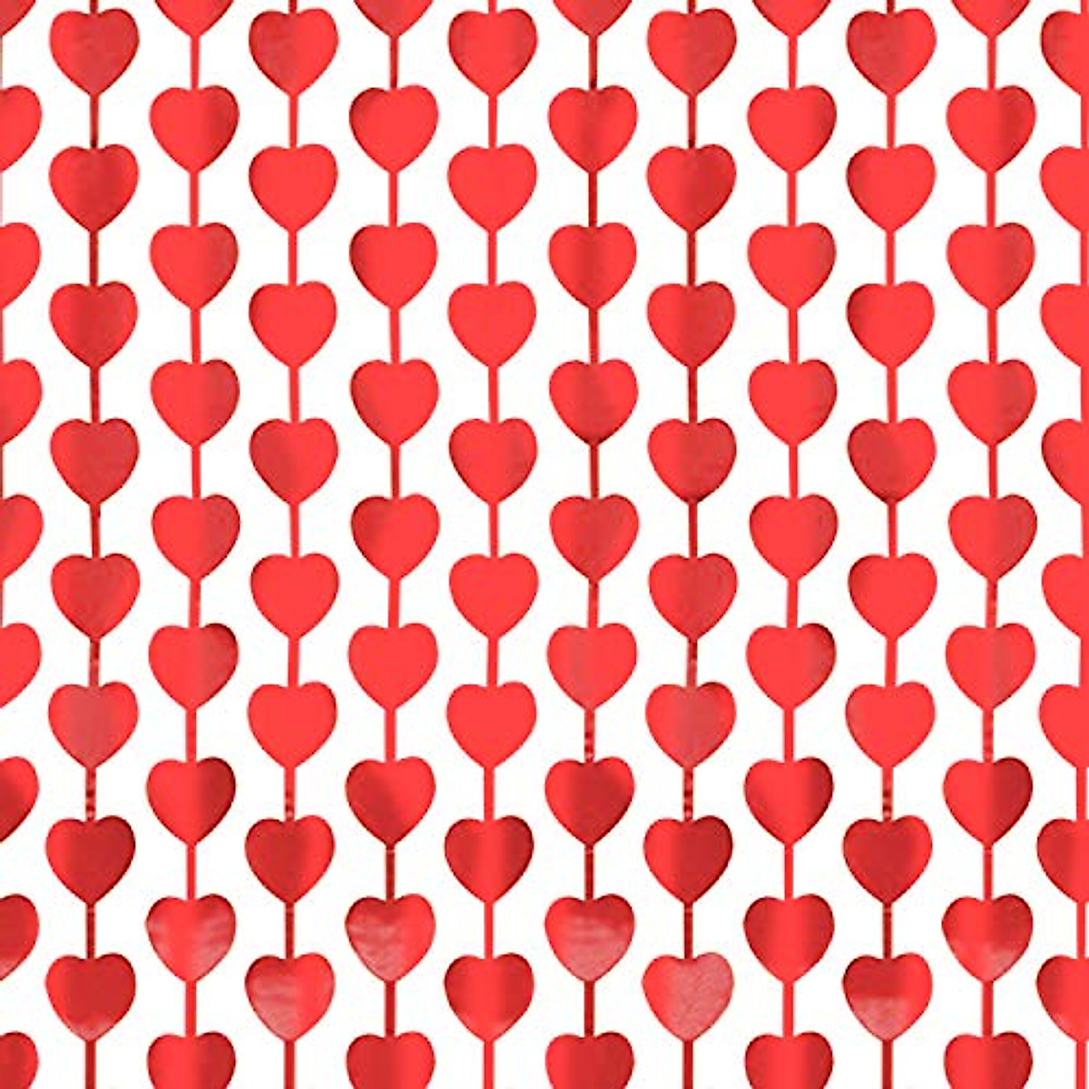 Mosoan 2 Pieces Red Heart Foil Fringe Curtains - 3.3 FT x 6.6 FT Red Heart Streamer for Valentines Party Decorations - Red Fringe Backdrop for Valentines Decor Birthday Wedding Baby Shower