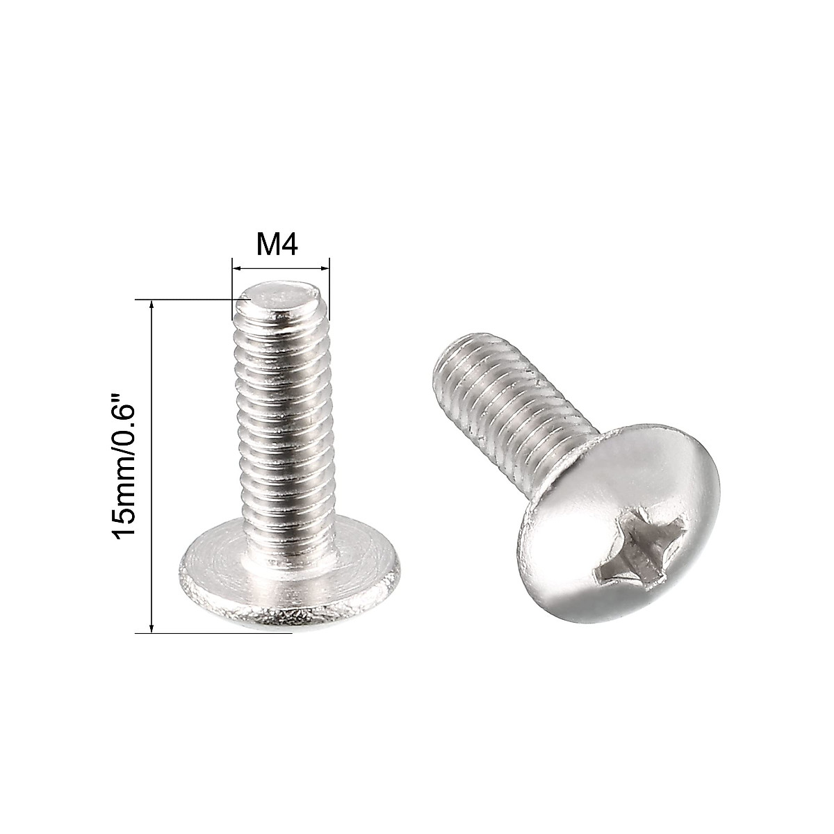 uxcell A15121600ux0584 M4x12mm Stainless Steel Phillips Head Machine Screws (Pack of 50)