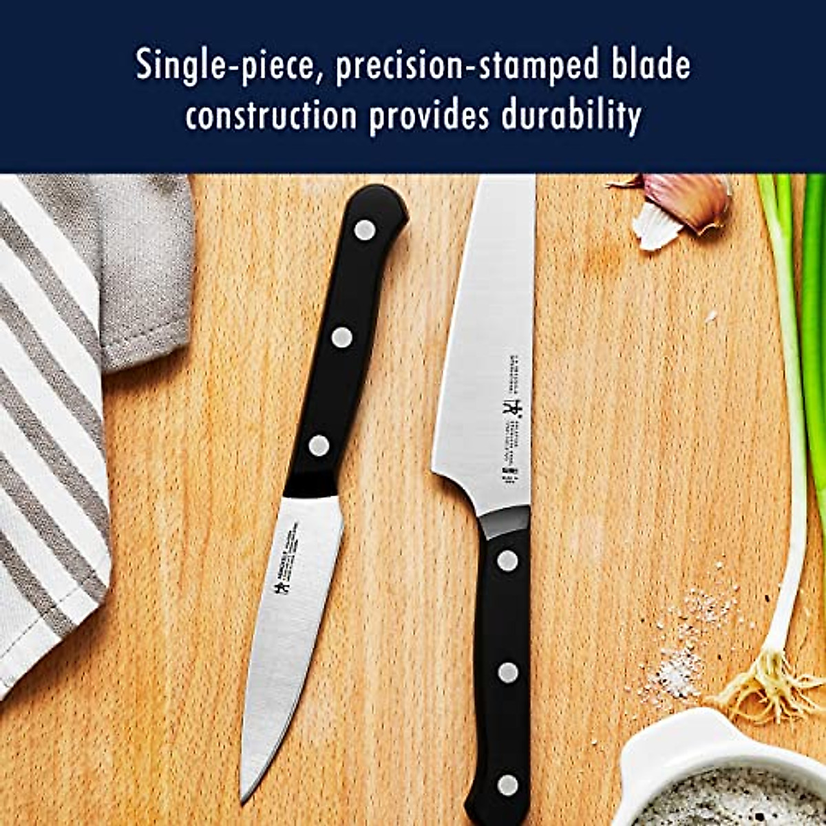 HENCKELS Solution Razor-Sharp 12-pc Knife Set, Chef Knife, Bread Knife, Steak Knife, German Engineered Informed by 100+ Years of Mastery