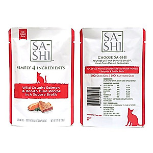 Sa-Shi Grain Free Wet Cat Food Pouches 1.76oz. Five Flavors (Variety Pack)