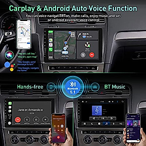 ACTASIAN Single Din Car Stereo with Apple Carplay and Android Auto, 9 Inch Car Stereo with Bluetooth, DSP, USB/SD Port, Car Audio with IPS Screen,FM Car Radio Receiver, Backup Camera