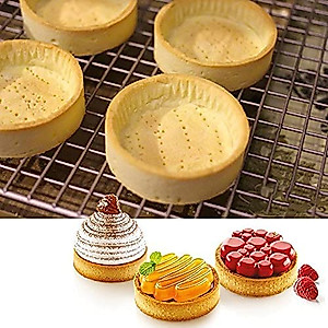 Tart Ring Molds, Hsxxf 8pcs Round Shape Cake Molds Mousse Circle Mini Tart Rings for Baking Muffin Mousse Cake Circle Cutter (8)