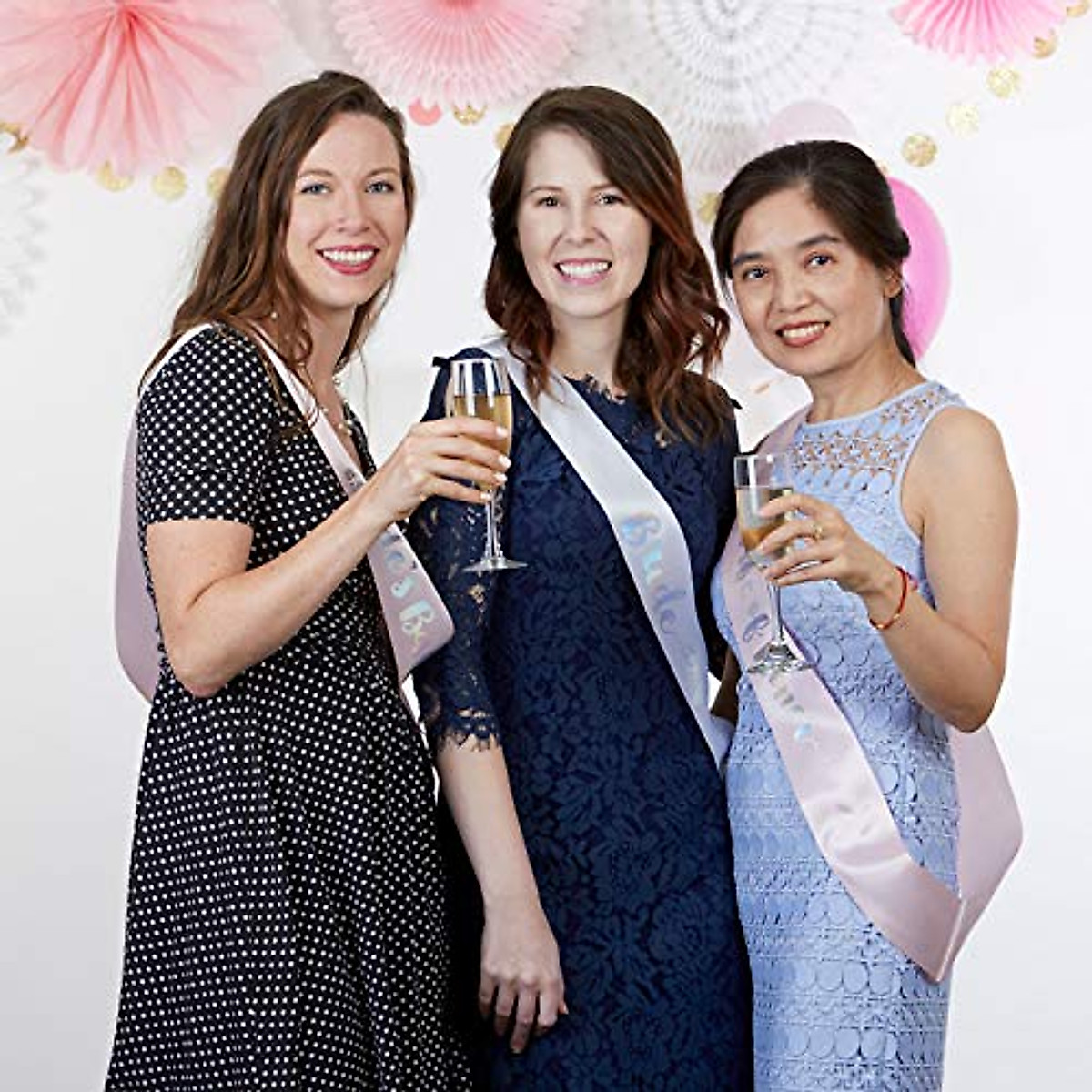 Kate Aspen Bachelorette Brides Babes Iridescent Satin Sash (Set of 7) Party Kit, One Size, Pink