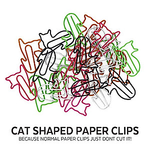 Office Gift for Cat Lovers | Cute Cat Office Supplies - Funny Cat Memes Desktop Flipbook, Cat Mouse Pad, Cat Shaped Bookmark Paper Clips, Cat Sticky Notes, Accessories for Home School Work Office