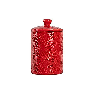 10 Strawberry Street Kitchen Canister Set, Fleur Red (Pack of 3)
