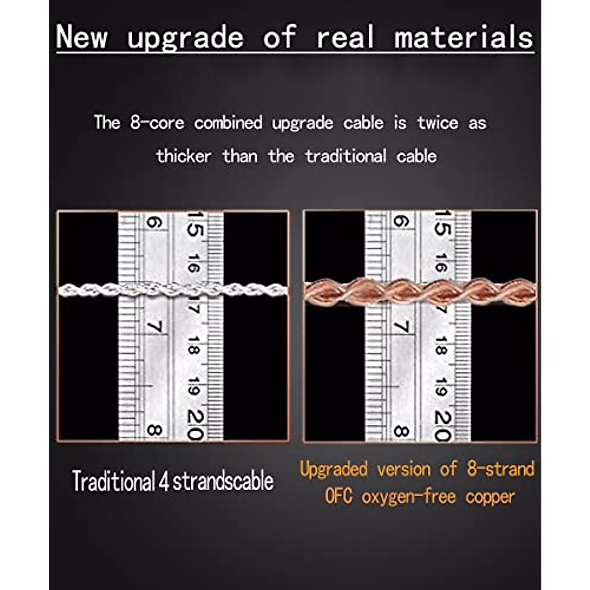 FAAEAL 8-core Silver Plated Upgrade Cable,with 2 pins 0.78mm Connector for BL03 ES4 ZST ZSN ZS10 C16 ZSX ZS10 PRO AS16 ZS7 ZSR TRN V80 V90 BA5 KB KS1 KS2 Earphones(3.5mm Plug)