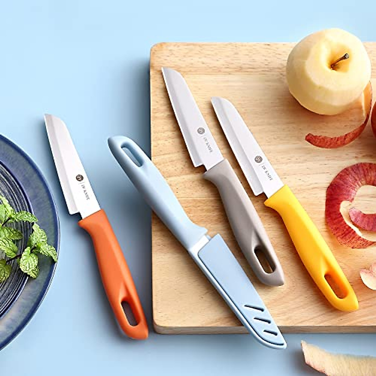 8 Piece Paring knife, 4PCS Paring Knives & 4PCS Knife Sheath, Fruit and Vegetable Knife, Ultra Sharp Kitchen Knife, German Steel Pairing Knife With ABS Handle