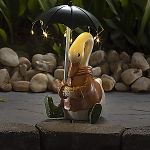 VP Home Quacking in The Rain Duck Solar Powered LED Outdoor Decor Garden Light