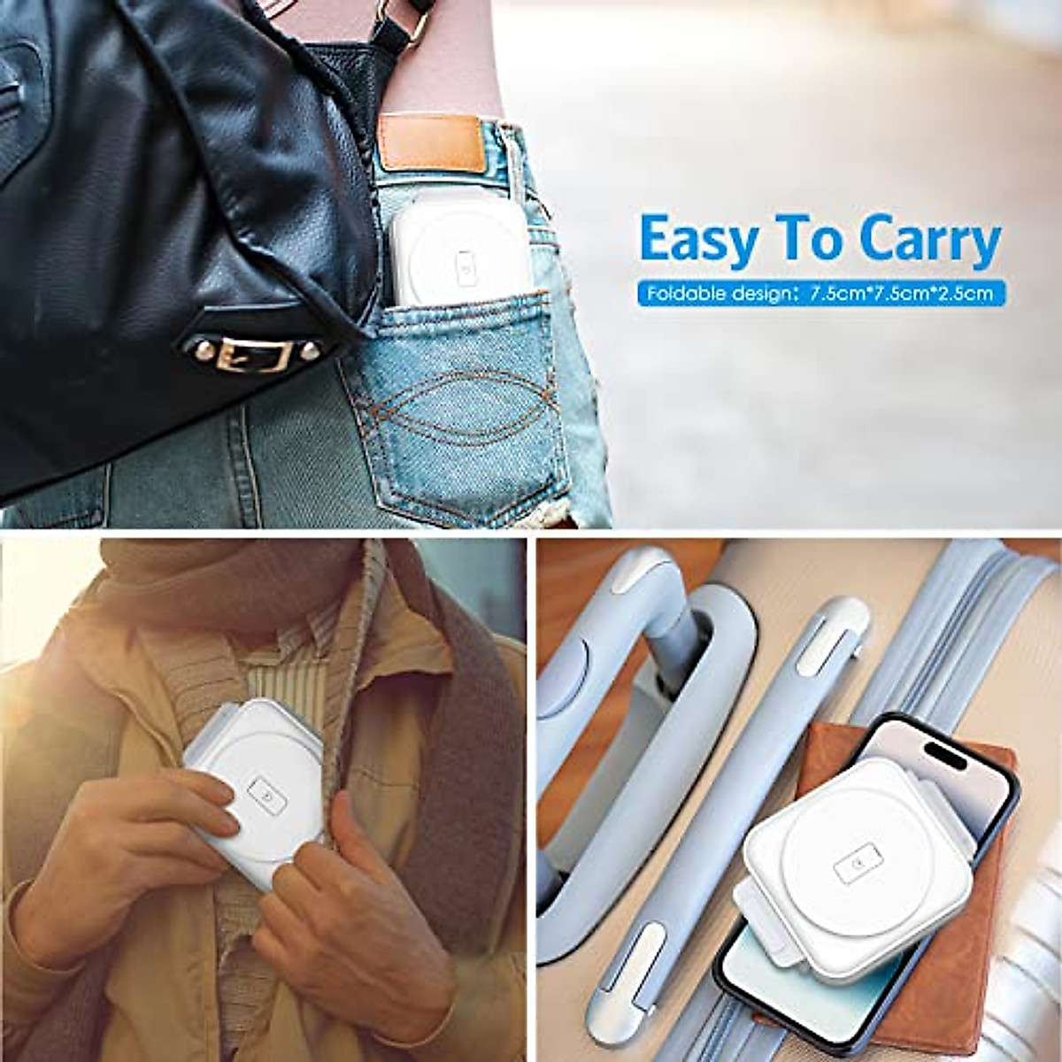 Criacr 3 in 1 Magnetic Foldable Wireless Charger, Wireless Charging Station for Travel, Compatible with iPhone 14/Pro/Max/Plus/13/12, Apple Watch, AirPods Pro