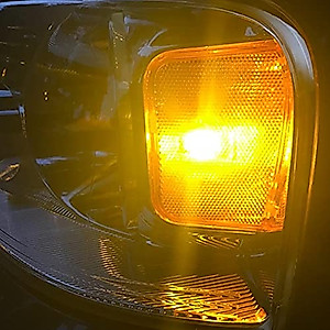 Alla Lighting T10 Wedge 168 194 LED Bulbs, Amber Yellow Super Bright 360° Side Marker Lights, Interior Map, Dome, Trunk Lamps W5W 2825 175, 3014 18-SMD 12V Replacement for Cars, Trucks