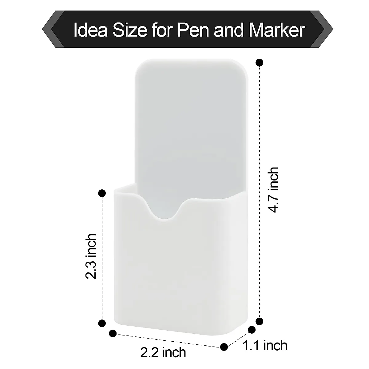 VieFantaisie 2 PCS Magnetic Pen Holder, Magnetic Dry Erase Marker Holder, Magnetic Marker Pencil Holder for Fridge, Whiteboard Marker Holder for School, Office, Home, Magnetic Marker Organizer, White