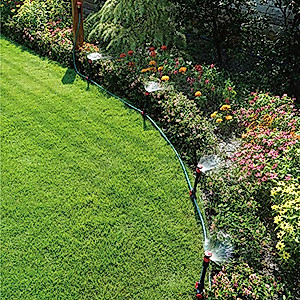 Eden 97063 Multi-Adjustable Flex Design Above Ground Irrigation Garden Sprinkler System, Sprinkler & Hose, DIY Plant Watering Set