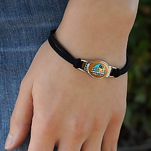 GRAPHICS & MORE Garfield This is What Awesome Looks Like Novelty Suede Leather Metal Bracelet