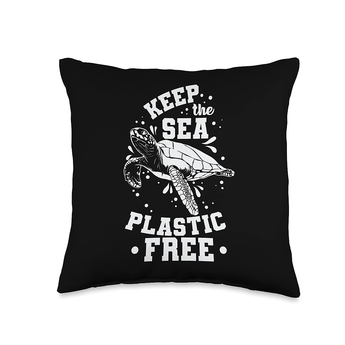 Turtle reptile carapace old Sauropsida Testudines Turtle Keep The Sea Plastic Free Throw Pillow, 16x16, Multicolor