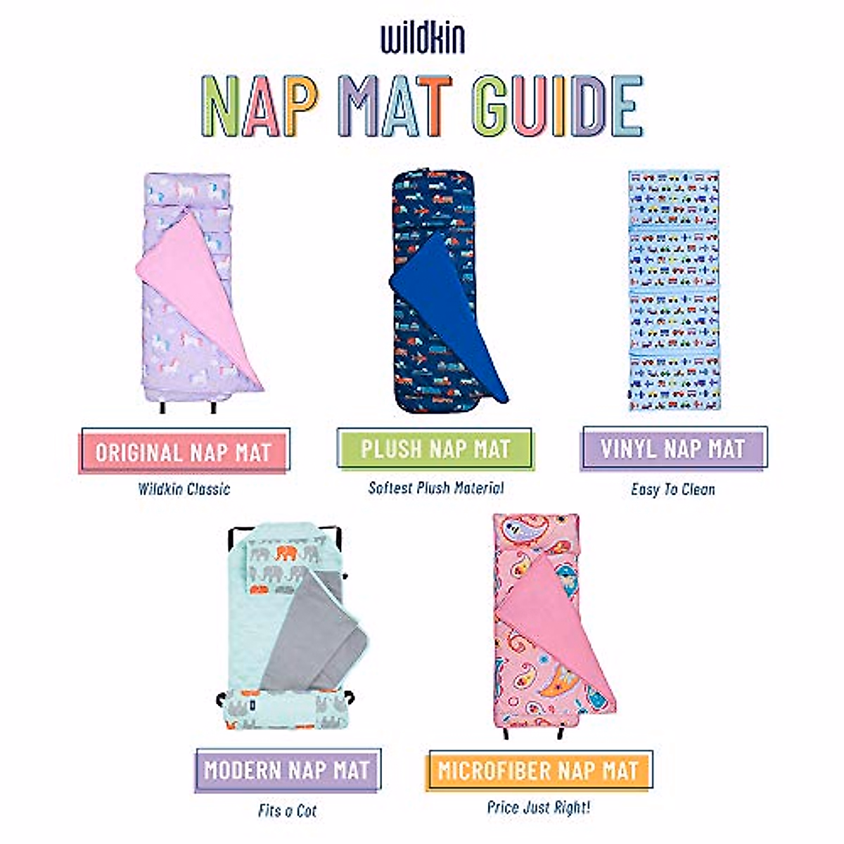 Wildkin Original Nap Mat with Reusable Pillow for Boys and Girls, Perfect for Elementary Sleeping Mat, Features Hook and Loop Fastener, Soft Cotton Blend Materials Nap Mat for Kids(Jurassic Dinosaurs)