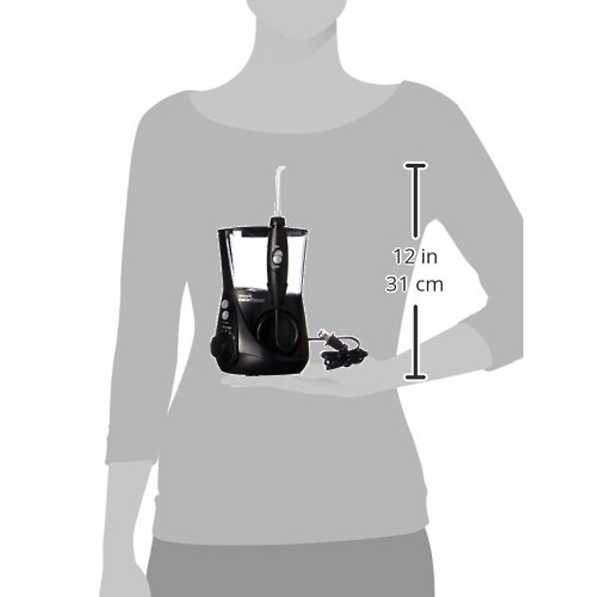 Waterpik Aquarius Water Flosser Professional For Teeth, Gums, Braces, Dental Care, Electric Power With 10 Settings, 7 Tips For Multiple Users And Needs, ADA Accepted, Black WP-662