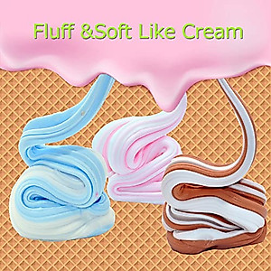 15 Pack Dual Color Slime Toy - Butter Slime with Cake Charms Included,Super Soft & Non-Sticky,Educational Stress Relief Toy,Birthday Gifts for Girl and Boys.