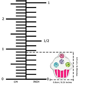AUBE JEWELRY Hypoallergenic 925 Sterling Silver Cupcake Stud Earrings Adorned with Crystal with Silicone Coated Push Backs for Girls and Women