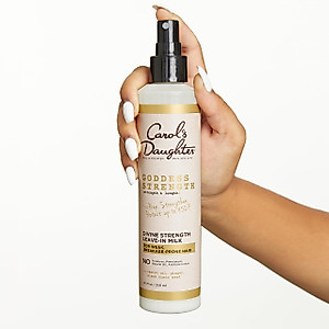 Carol's Daughter Leave In Conditioner, 8.5 Fluid Ounces, Goddess Strength Divine Strength Hair Milk with Castor Oil for Weak, Wavy, Coily and Curly Hair