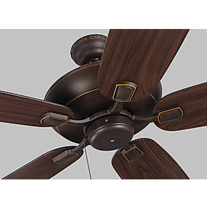 Monte Carlo 5CSM60RB Colony Super Max Dual Mount 60'' Outdoor Ceiling Fan with Pull Chain, 5 Blades, Roman Bronze
