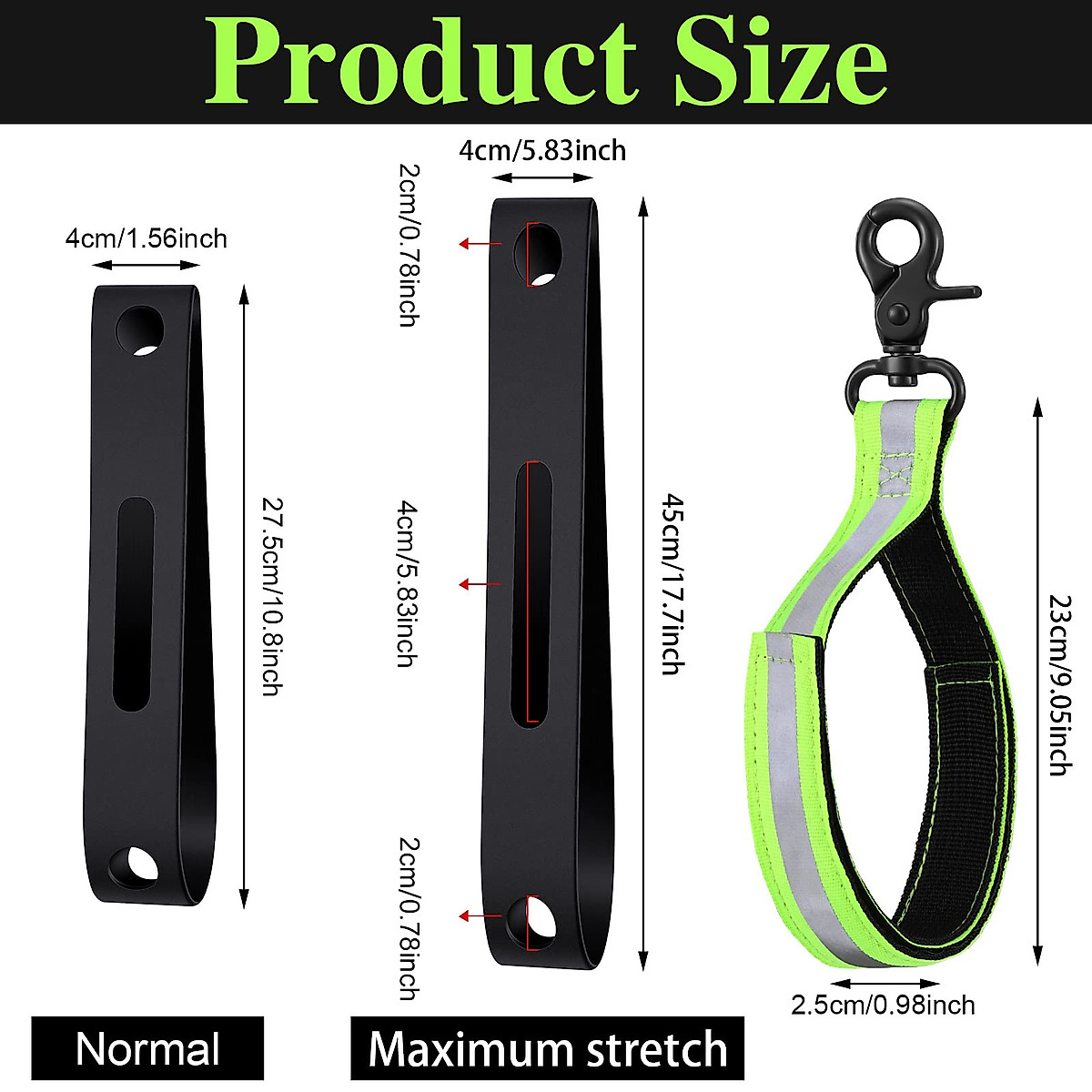 Amylove 4 Pieces Firefighter Glove Strap Firefighter Fire Helmet Band Glove Safety Strap with Green Reflective Trim Rubber Helmet Strap Firefighter Tools Fire Gear Accessories