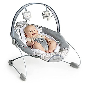 Ingenuity SmartBounce Automatic Baby Bouncer Seat with White Noise, Music, -Toy Bar & 2 Plush Infant Toys, 0-6 Months Up to 20 lbs (Braden)
