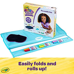 Crayola Color and Erase Mat, Travel Coloring Kit, Gift for Kids, Ages 3, 4, 5, 6
