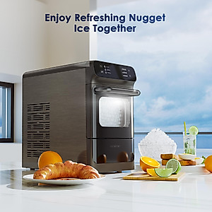 Oraimo 33 lbs/Day Countertop Nugget Ice Maker with LED Display, Self-Cleaning, and Auto Water Refill