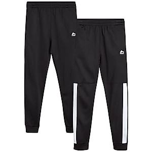 RBX Boys' Sweatpants - 2 Pack Tricot Active Performance Fleece Basic Jogger Pants - Breathable Athletic Pants for Boys (4-20), Size 5-6, White/Black