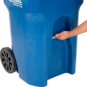 Global Industrial Mobile Heavy Duty Trash Container, 65 Gallon, Blue