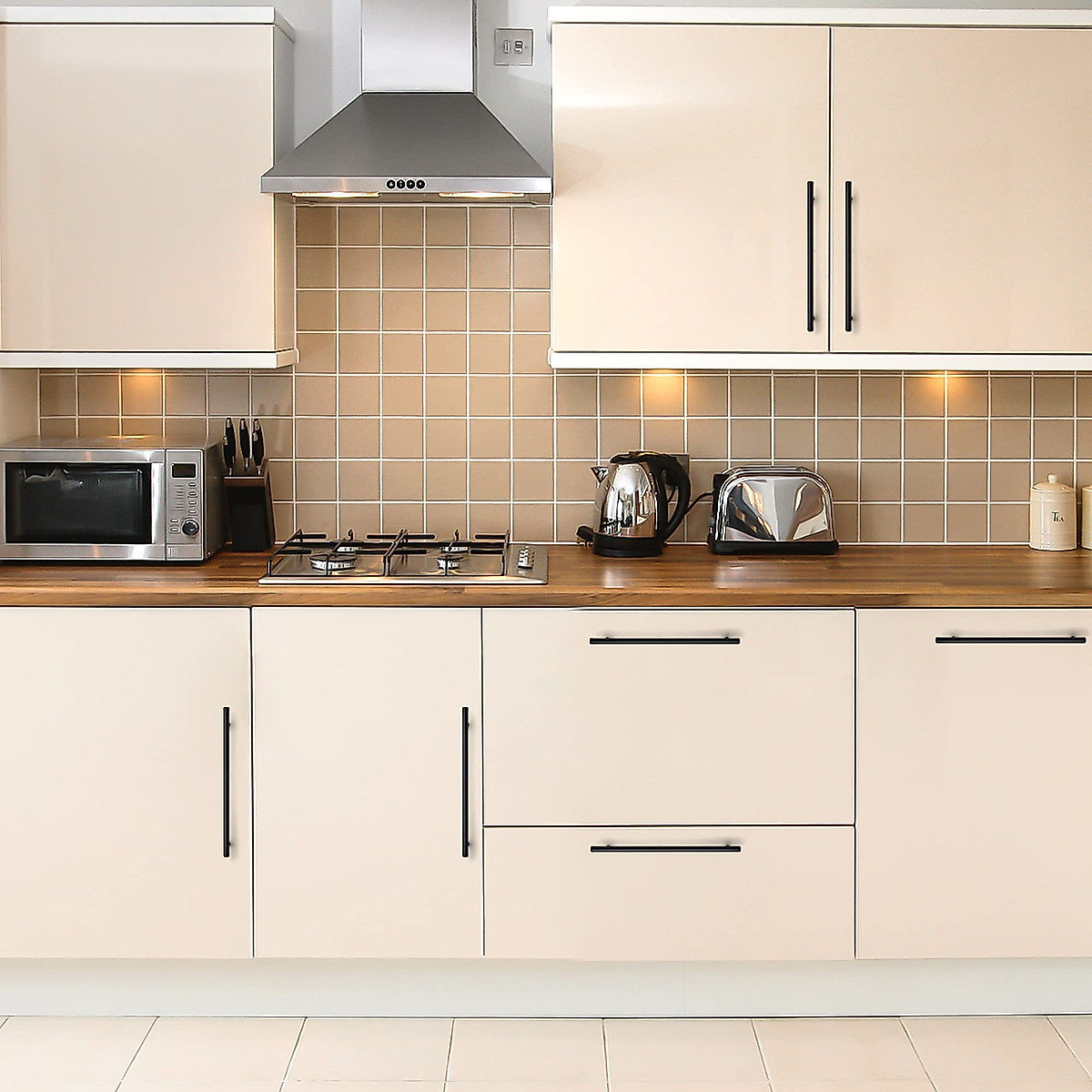 Ravinte 10 Inch Cabinet Handles Matte Black Drawer Pulls Stainless Steel Kitchen Cabinet Hardware Cabinet Pulls 10" Length,7-1/2" Hole Center|1 Pack