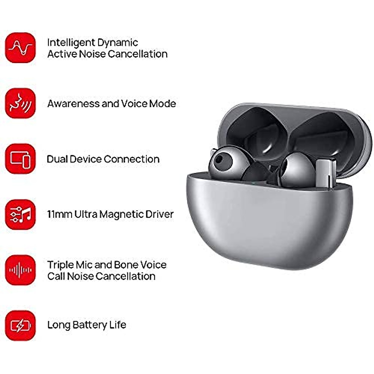 Huawei Freebuds Pro Active Noise Cancellation Earbuds MermaidTWS - Silver Frost