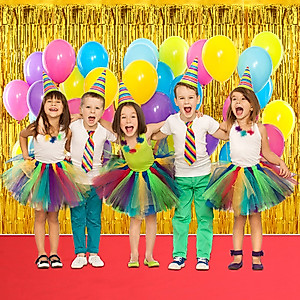 Tegeme Carpet Runner Aisle 2.6 x 30 Feet with Carpet Tape and 4 Pieces of 8.2 x 3.2 Feet Metal Tinsel Tassel Curtains for Halloween Birthday Wedding Party Decoration(Red)