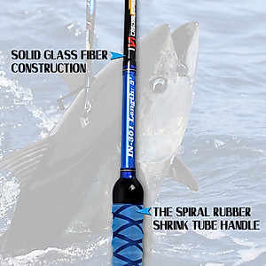 Fiblink Fishing Gaff Portable Fish Gaff with Stainless Steel Fishing Hook,Non-Slip Grip Handle and Fiberglass Shaft for Saltwater Offshore 3'/5'/6' (Length: 5')