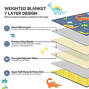 Kids Nap Mat with Weighted Blanket 3lb for Daycare, Insugar Weighted Sleeping Bag with Pillow, 2 in 1 Toddler Nap Mat Weighted for Preschool and Sleepovers, 50 x 20 Inches, Blue Dinosaur