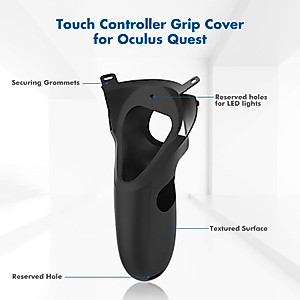 KIWI design Silicone VR Face Cover for Oculus Quest & Touch Controller Grip Cover for Oculus Quest Accessories Protection Cover, Ultra thin, Anti Sweat & Washable