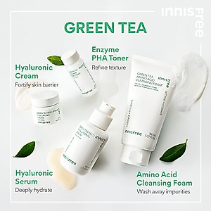 innisfree Hydration Heroes with Green Tea, Routine Kit with Korean Skincare Serum, Cleanser, Toner, and Cream (Packaging May Vary)