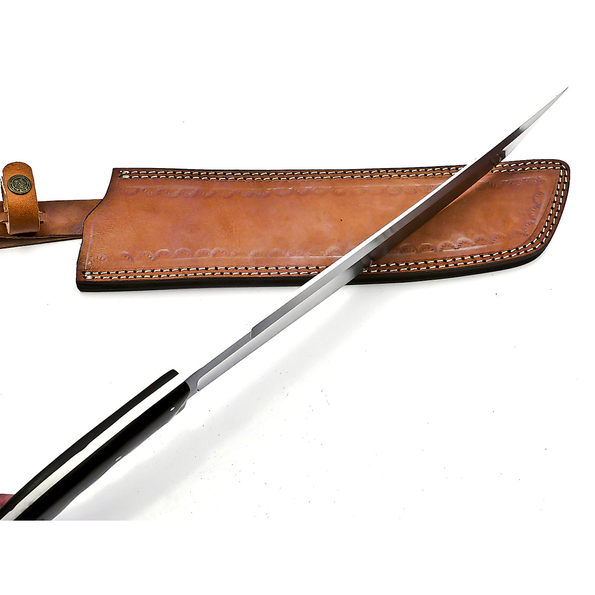 Nooraki 18" Handmade Machete Knife | Full Tang Hunting Knife Made Using Chrome Vanadium Stainless Steel, Camping knife with Micarta Handle and Leather Sheath