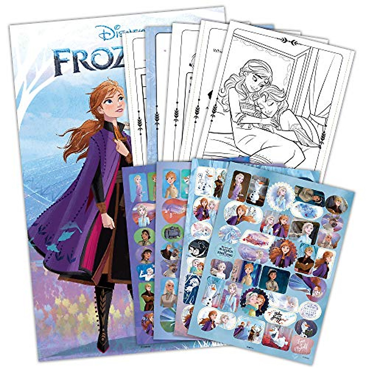 Disney Frozen 2 Elsa and Anna Giant 192-Page Coloring and Activity Book with Over 100 Stickers and a Poster 45820 Bendon