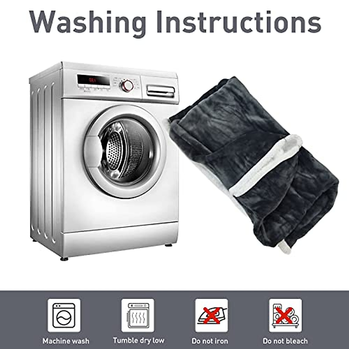 Wearable Sherpa Oversized Blanket Hoodie, Super Soft Warm Sweatshirt with Hood Pocket and Sleeves, Thick Plush Hooded Blanket for Women Men, One Size Fits All, Grey