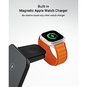 eazpower Wireless Charger for Thick Cases of 10MM/Otterbox/Popsocket Compatible, 3 in 1 Charging Dock for iPhone 15 14 13 12 11 Pro Max, Charging Station for Multiple Devices for Apple Watch/AirPods