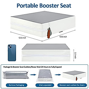 Toddler Booster Seat for Dining Table Chair,Non-Slip Bottom Baby Child Kid Booster Seat for Dining Table,2 Adjustable Straps,Portable Booster Seat for Table Travel Booster Seat for Toddler(Grey+White)
