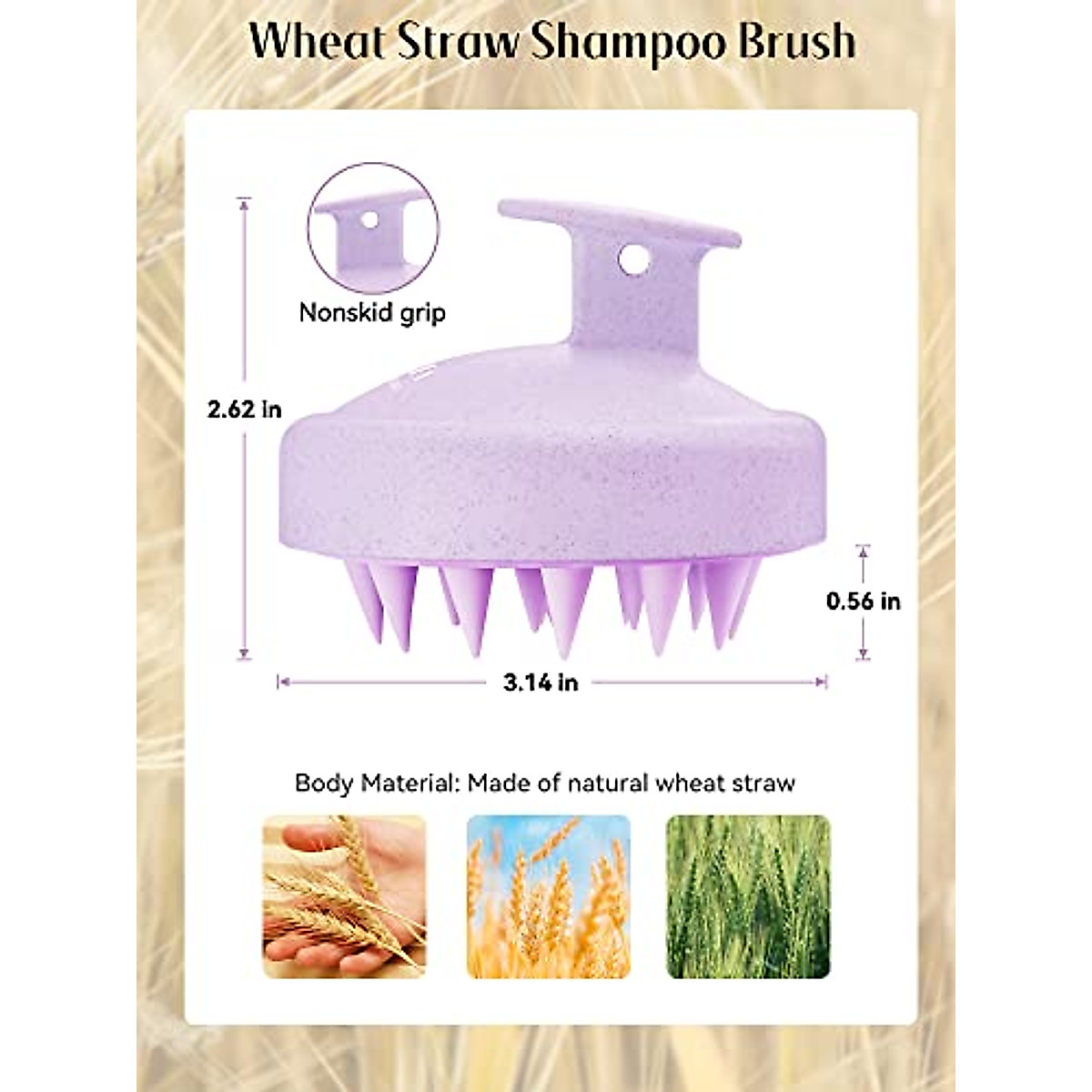 HEETA Scalp Massager Hair Growth, Soft Silicone Bristles to Remove Dandruff and Relieve Itching, Scalp Scrubber for Hair Care Relax Scalp, Shampoo Brush for Wet Dry Hair, Upgraded Material, Purple